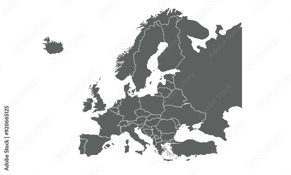 Europe map isolated on white background. for website layouts ...