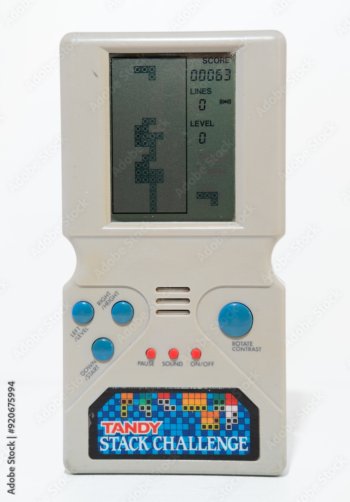 Kent, uk 01.01.2024 Vintage Tandy RadioShack Stack Challenge Tetris ...