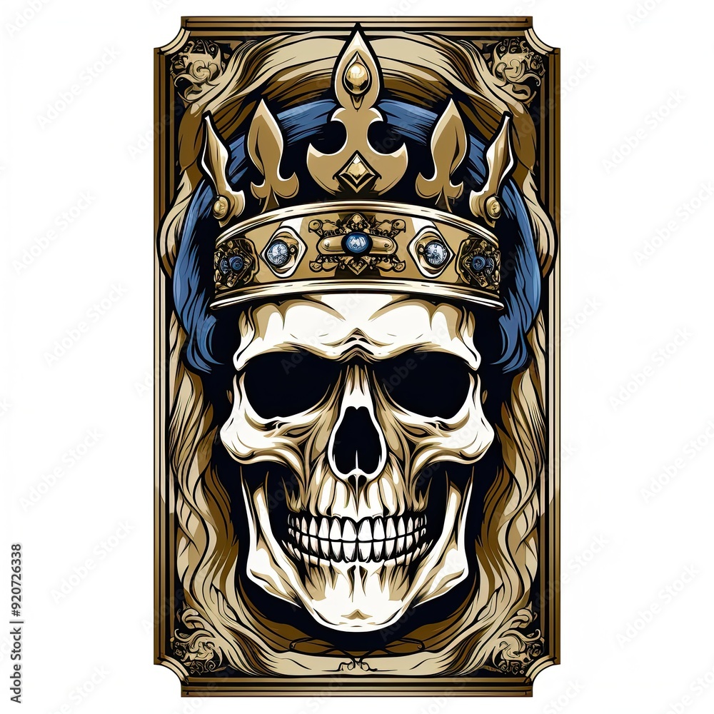 Grim Reaper-Inspired Gothic Skull Art Featuring Vintage Cranium with ...