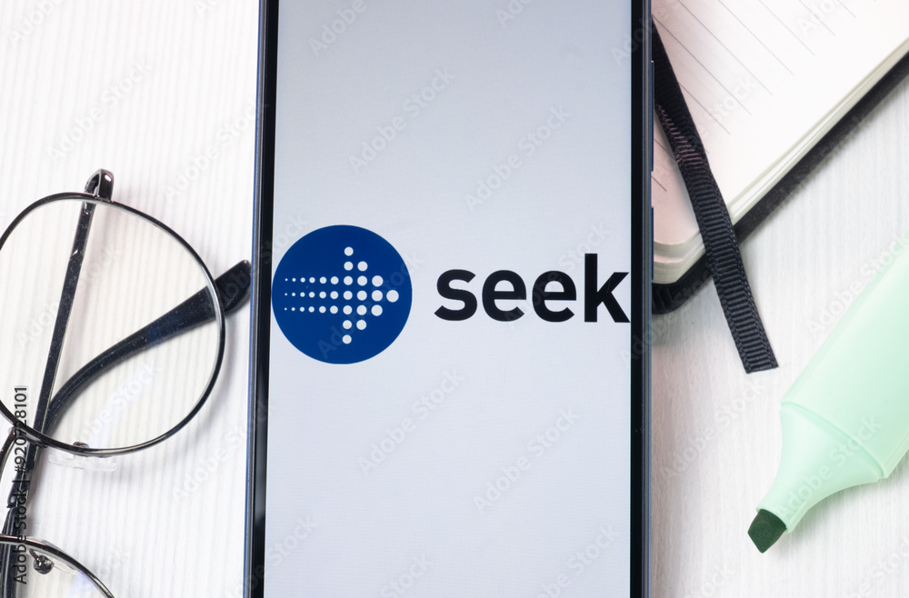 New York, USA - 1 August 2024: Seek Limited Logo on Phone Screen ...