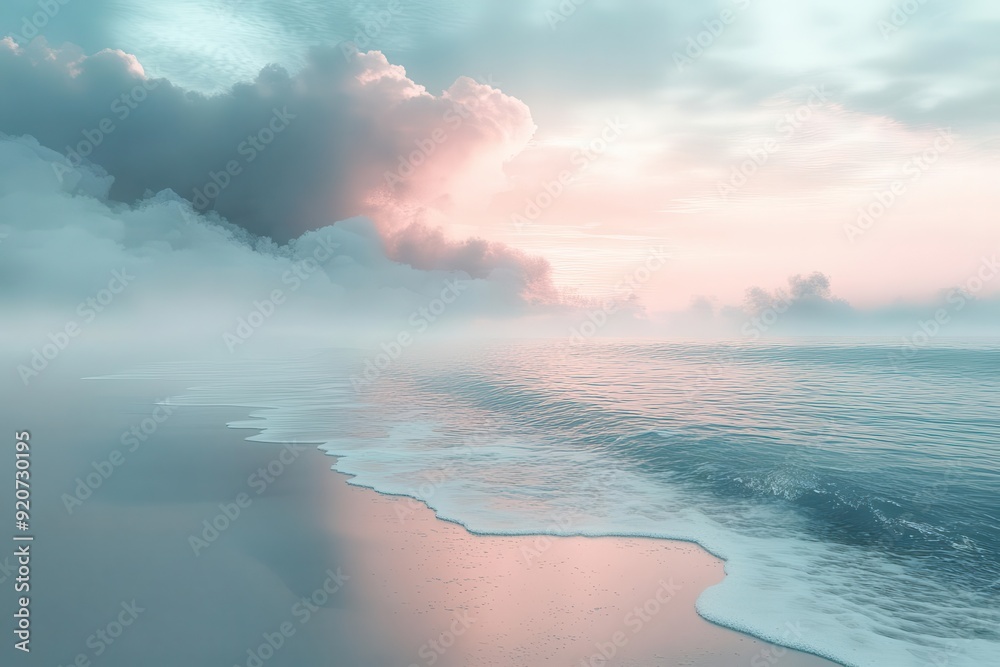 aigenerated coastal landscape surreal blending of sand and water ...