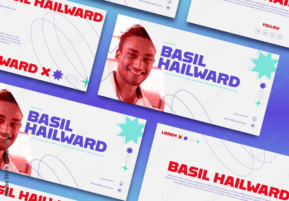 Geometric Email Signature with Bold Typography Stock Template | Adobe Stock
