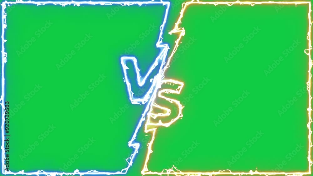 VS animation electric energy frame overlay effect, Versus screen split ...