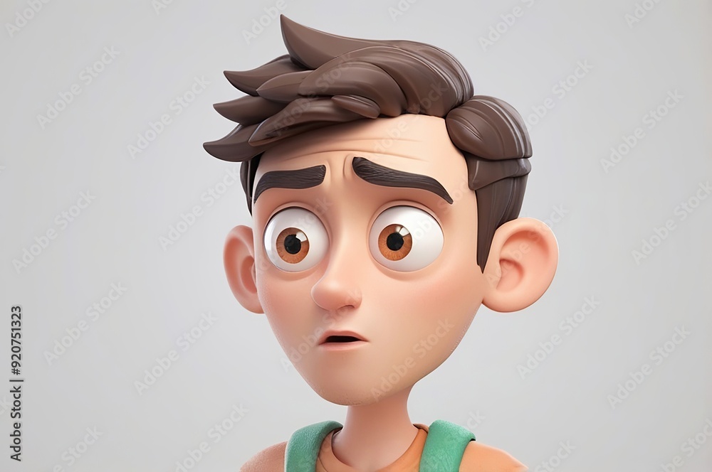 Confused puzzled cartoon character young man with a perplexed ...