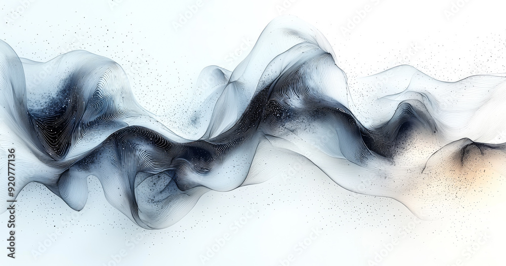 Abstract white and gray wave pattern with soft lighting. A perfect ...