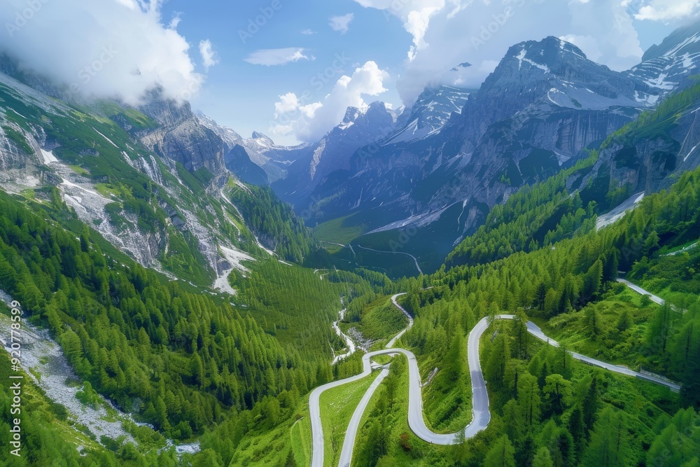 Overhead View Of Vehicles Driving On Serpentine Highway In Cheile ...
