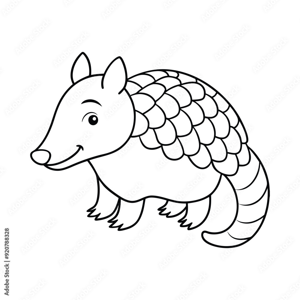 Pangolin Outline Design, Pangolin Clipart, Cute Baby Pangolin ...