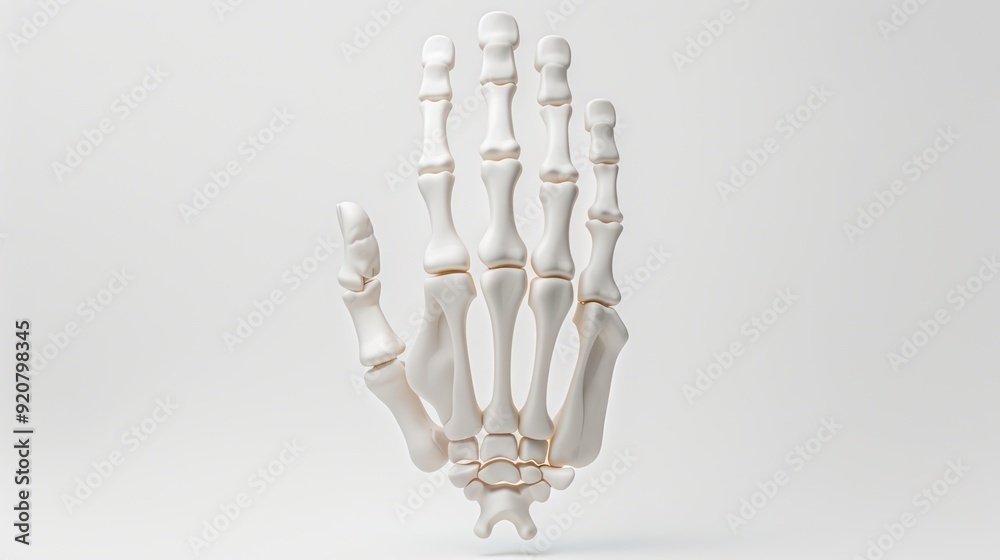 Detailed 3D Model of Human Skeletal Hand with Labeled Bones and Joints ...