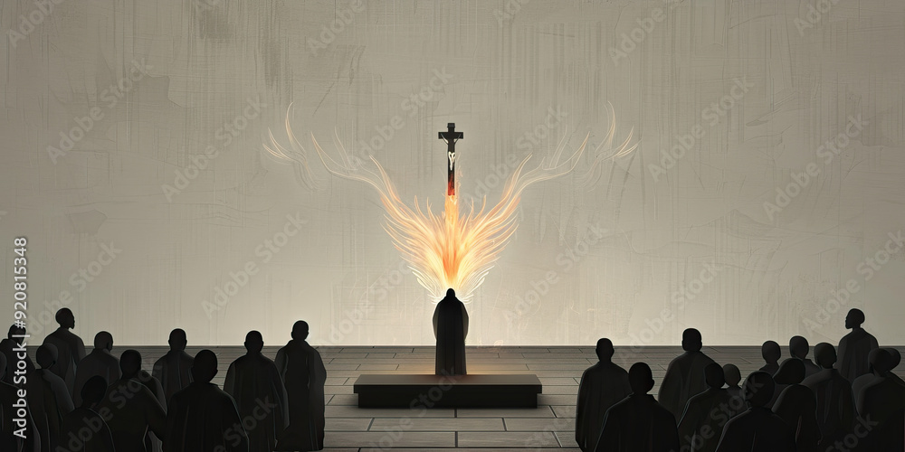 Pentecost Sunday: The Holy Spirit Comes as Tongues of Fire. Digital ...