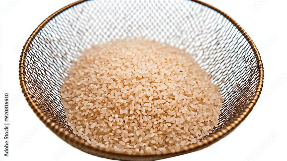 Rinsing Uncooked White Rice Grains in a Mesh Strainer Before Cooking ...