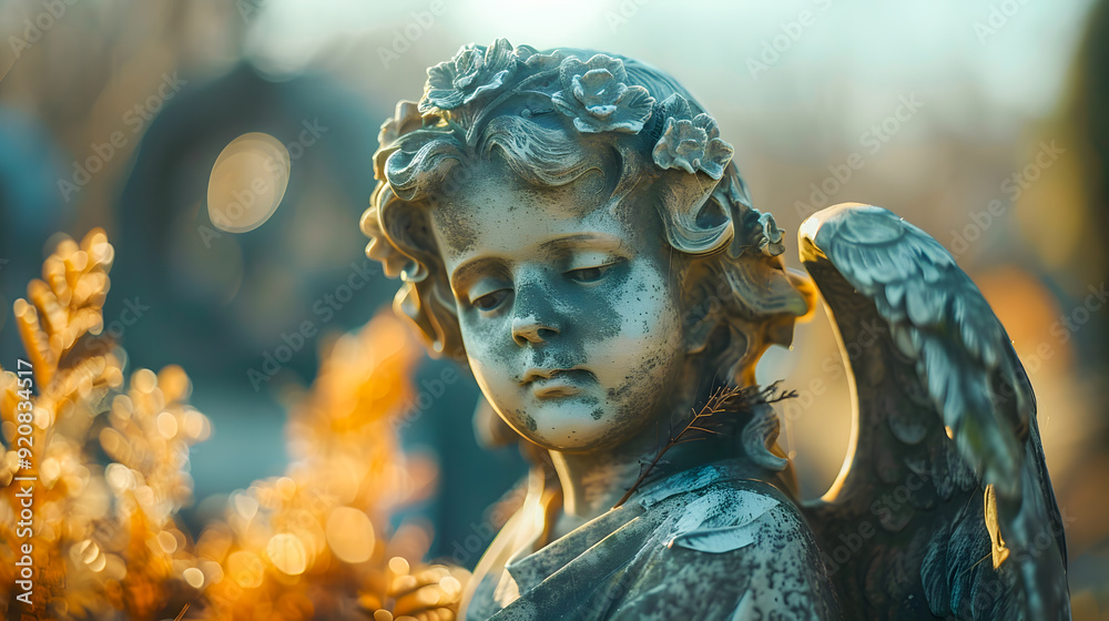 Image with background and place for caption and fragment of tragic sad ...