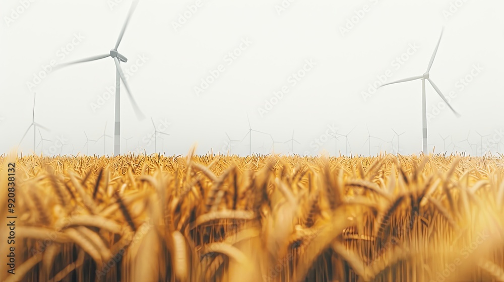 Sustainable Co-existence: Wind Turbines Harmonizing with Wheat Farm on ...