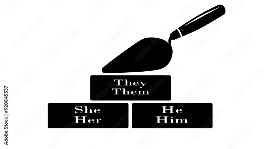 gender pronouns, Gender selection concept. He his, she him, they them ...
