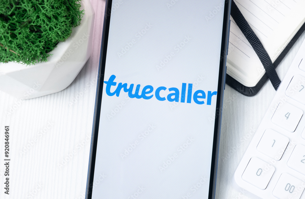 New York, USA - 1 August 2024: Truecaller Logo on Phone Screen, Company ...
