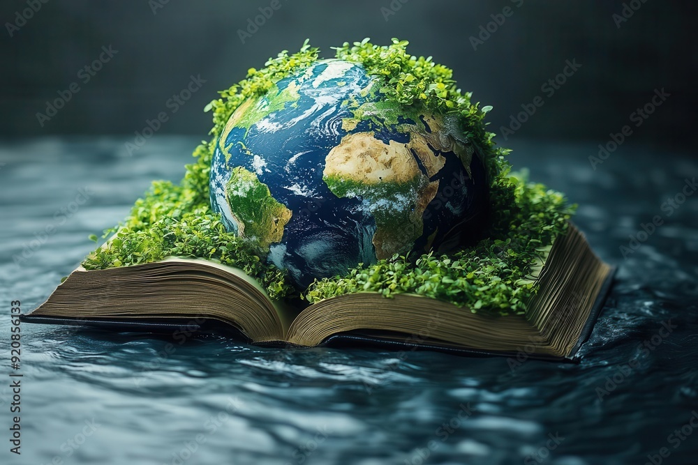 global literacy concept open book transforming into earth globe pages ...