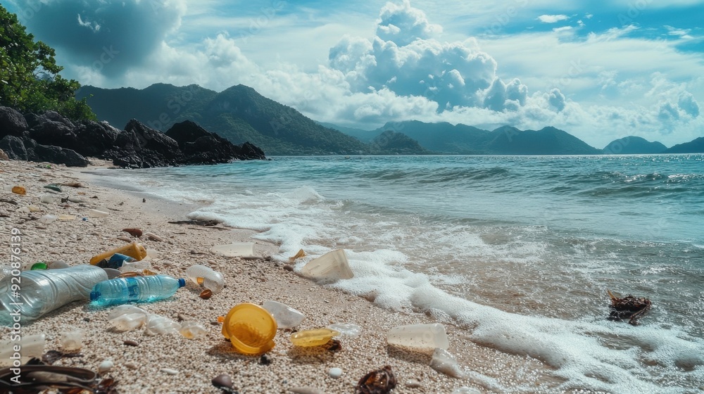 Effects of plastic pollution on a pristine beach with washed-up plastic ...