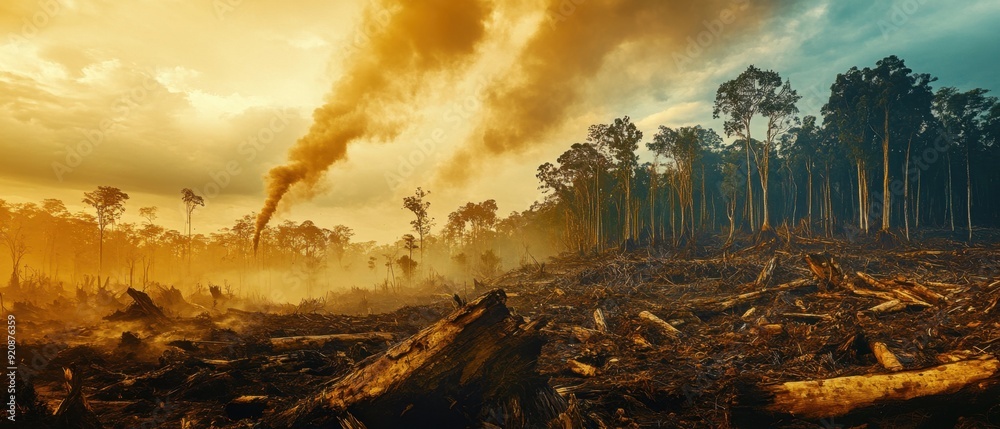 Deforestation and air pollution altering a once-thriving forest into a ...