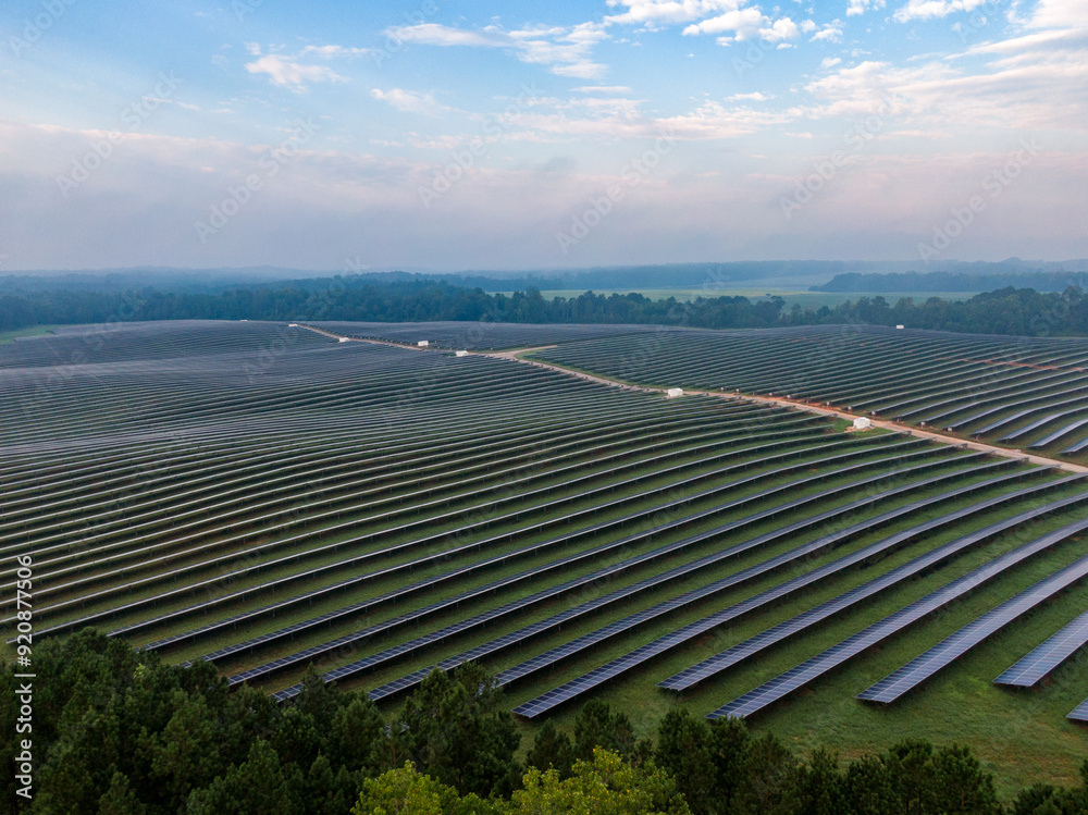 Morning Drone Images of a Large Renewable Solar Farm in Louisburg North ...