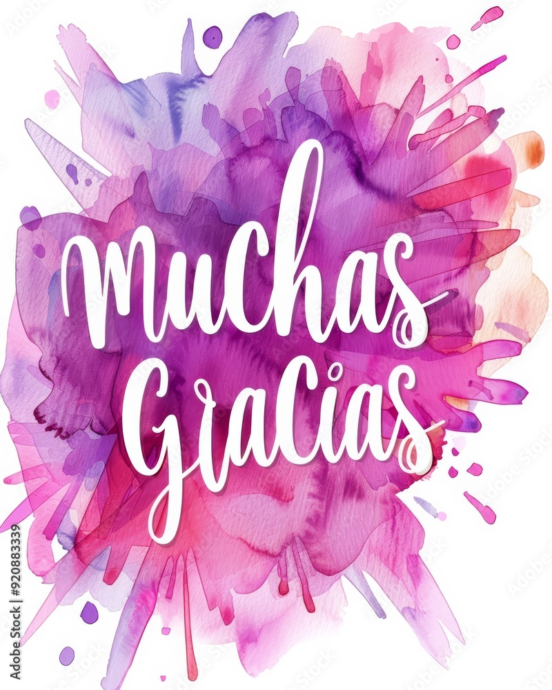 Muchas gracias - Thank you very much in Spanish. Modern calligraphy ...