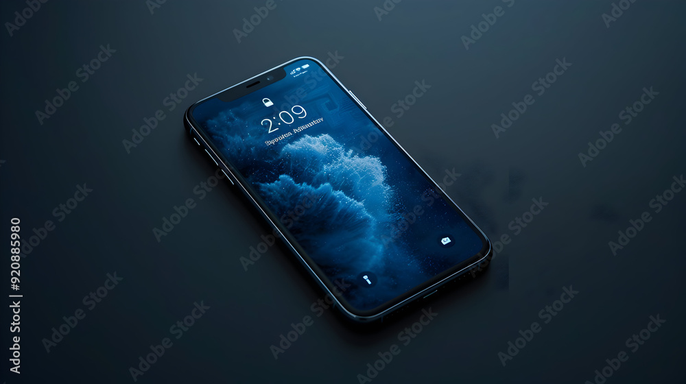 Smartphone Displaying Secure Access Interface for Authentication on ...