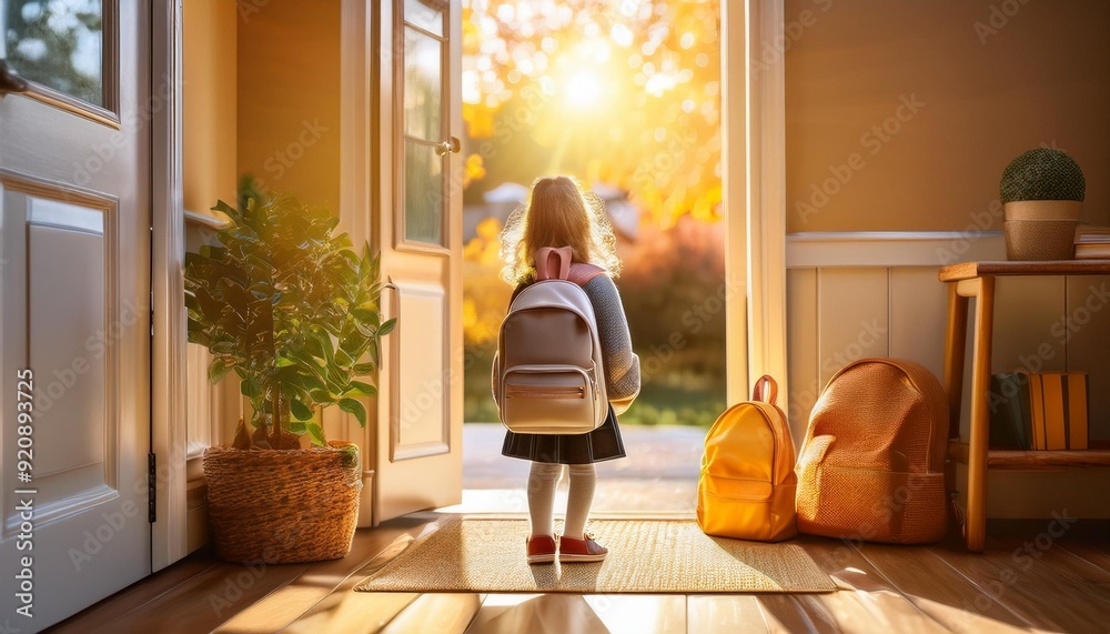 Morning School Prep scene - a cozy entryway scene where a child ...