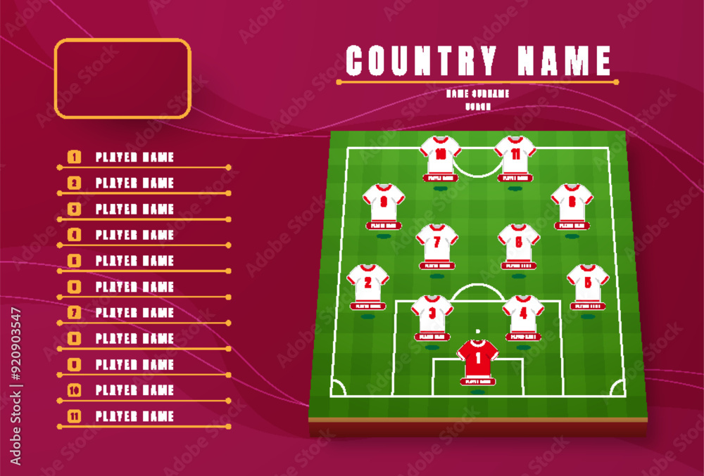 The 4-4-3 formation visualized on a dynamic field graphic. This visual ...