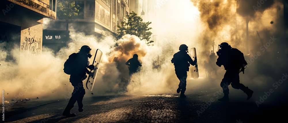 Powerful image capturing the dramatic clash between protesters and ...