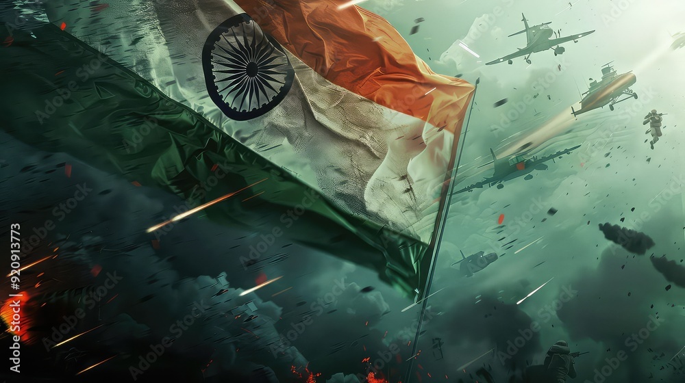 Indian Armed Forces Flag Day, 7th December. Armed forces with military ...
