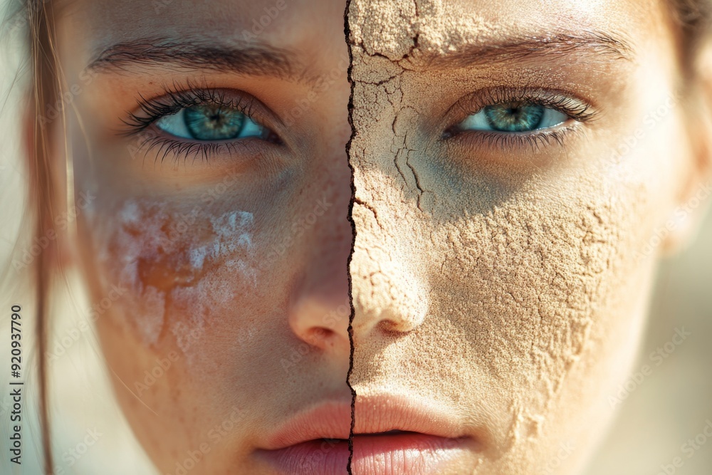 A split-screen visual illustrating the contrasting symptoms of heat ...