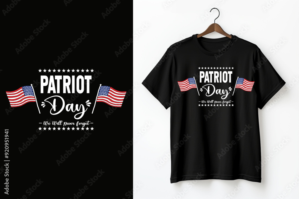 September 11th 9/11 Patriot Day memorial - American flag, Twin Towers ...