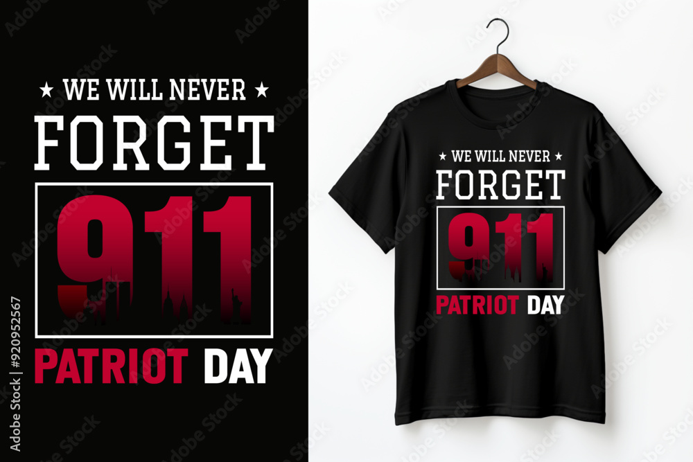 September 11th 9/11 Patriot Day memorial - American flag, Twin Towers ...