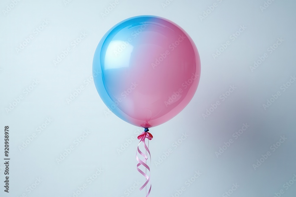 whimsical pastelcolored helium balloon floating against crisp white ...