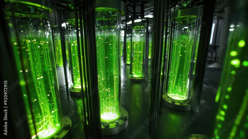 Photo & Art Print Stunning eco-friendly algae bioreactor facility ...