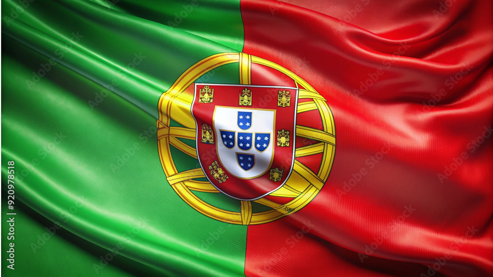 Flag of Portugal state emblem coat of arms canvas banner flagpole flag ...