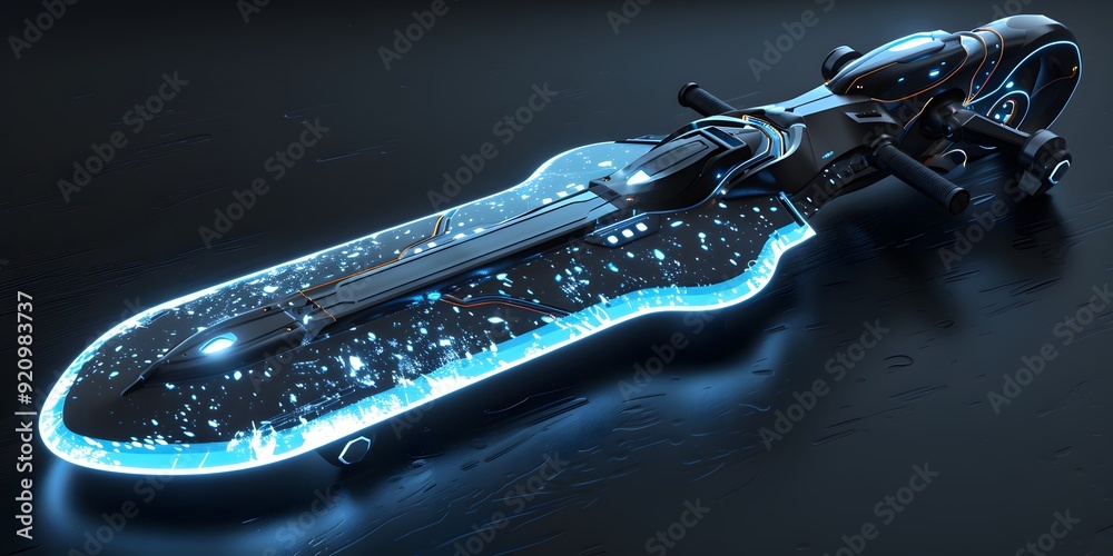 Futuristic Sci-Fi Sword as a Flying Device, Embodying Advanced ...