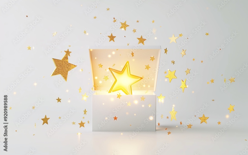 Golden Star in a Gift Box: A Symbol of Hope and Inspiration Stock ...