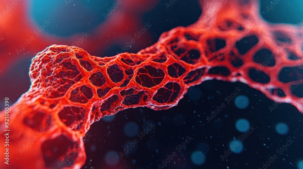 Microscopic View of Oxygen Exchange Alveoli Structure with Detailed ...