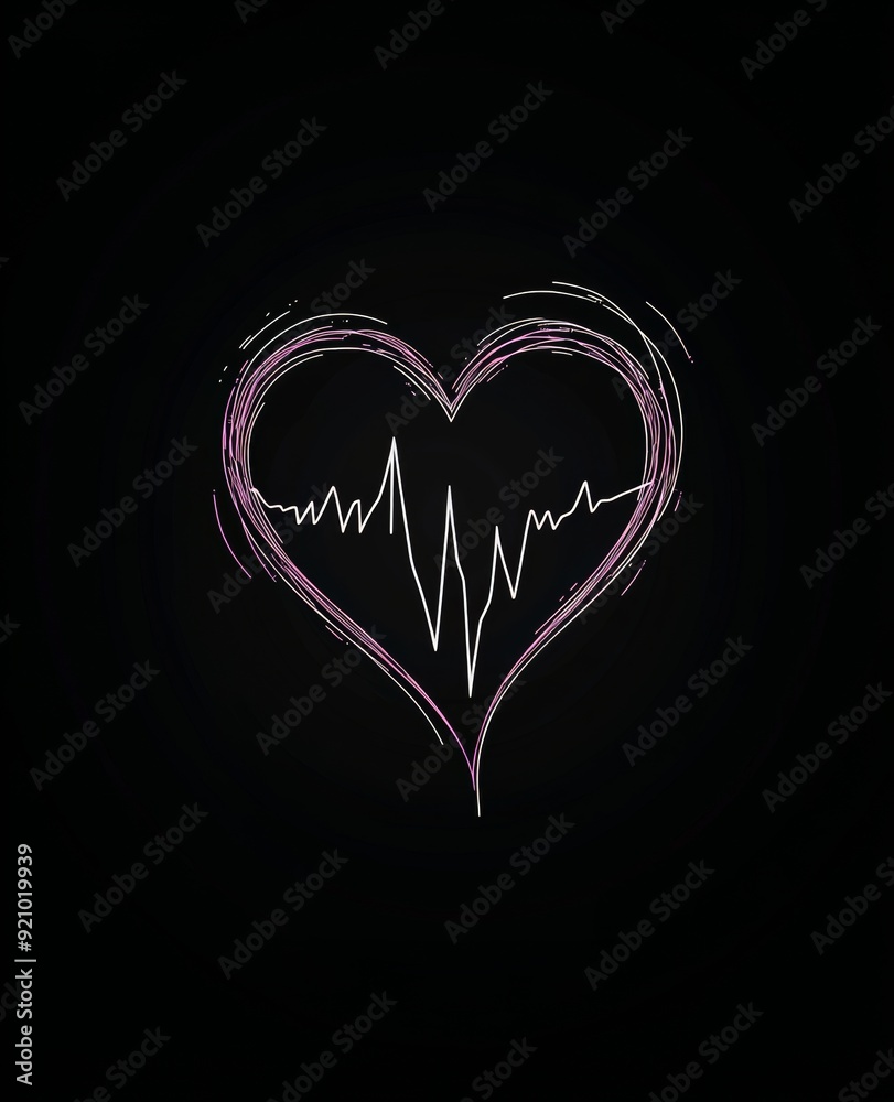 Heartbeats of Love: A delicate hand-drawn heart with a subtle, pulsing ...