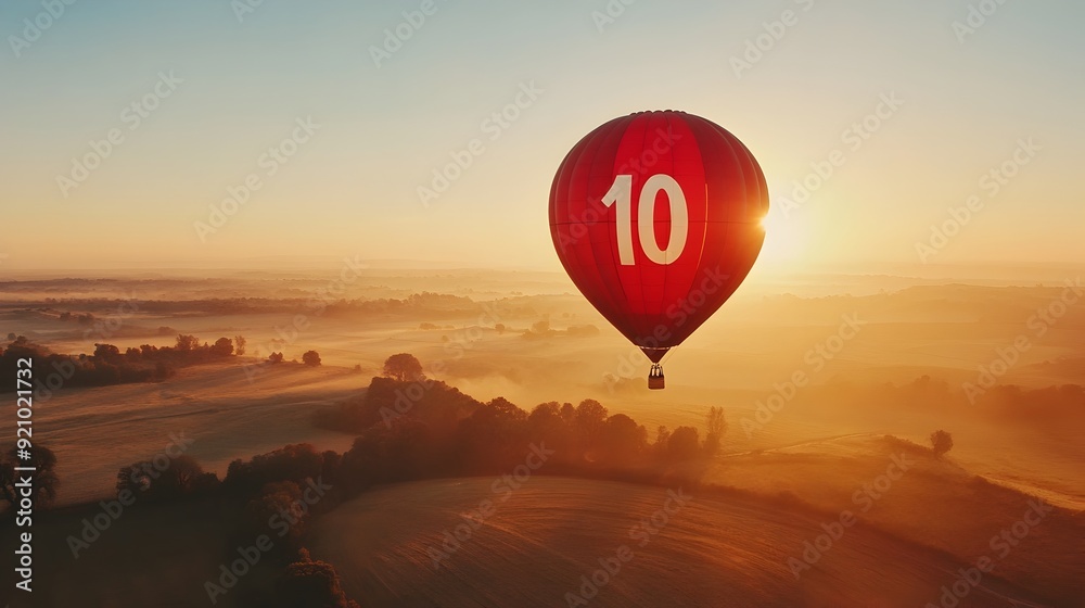 Giant Number 0 Air Balloon Soaring at Sunrise Signifying Toward Net ...