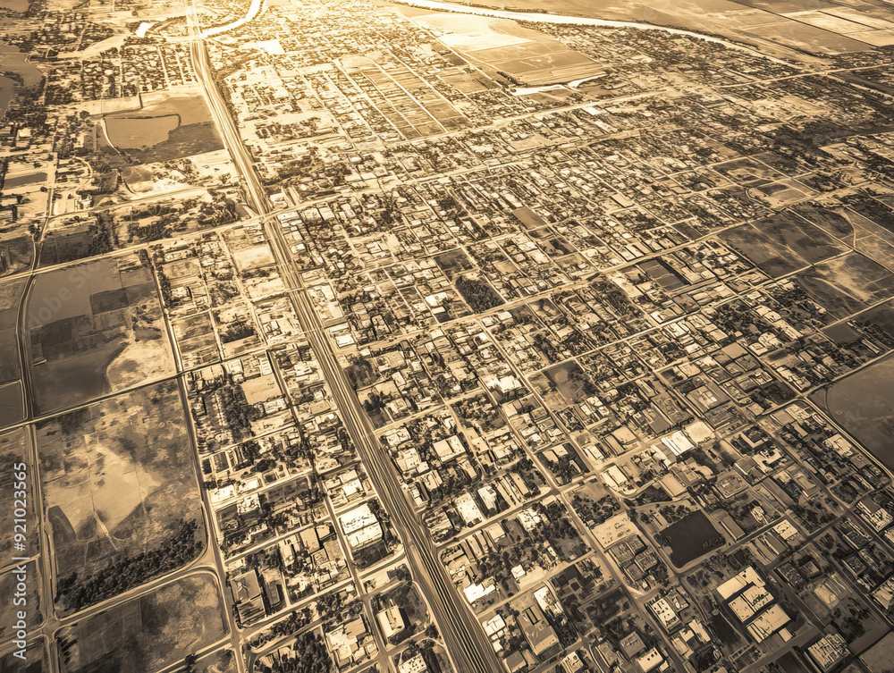 Technical aerial visual, 3D LiDAR GIS aerial map satellite scan model ...