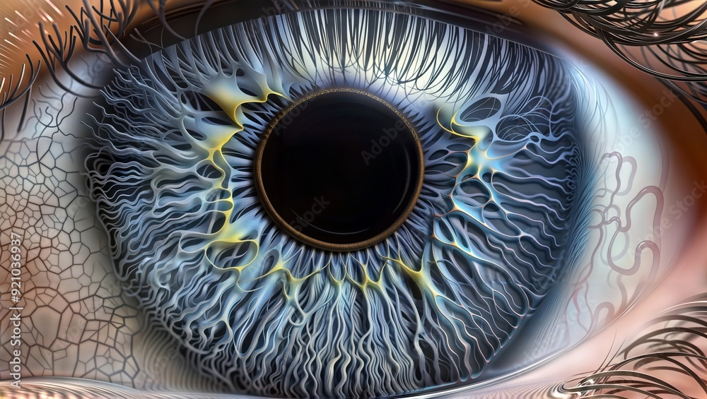 Hyper-Realistic Eye. Ultra-detailed digital illustration of a human eye ...