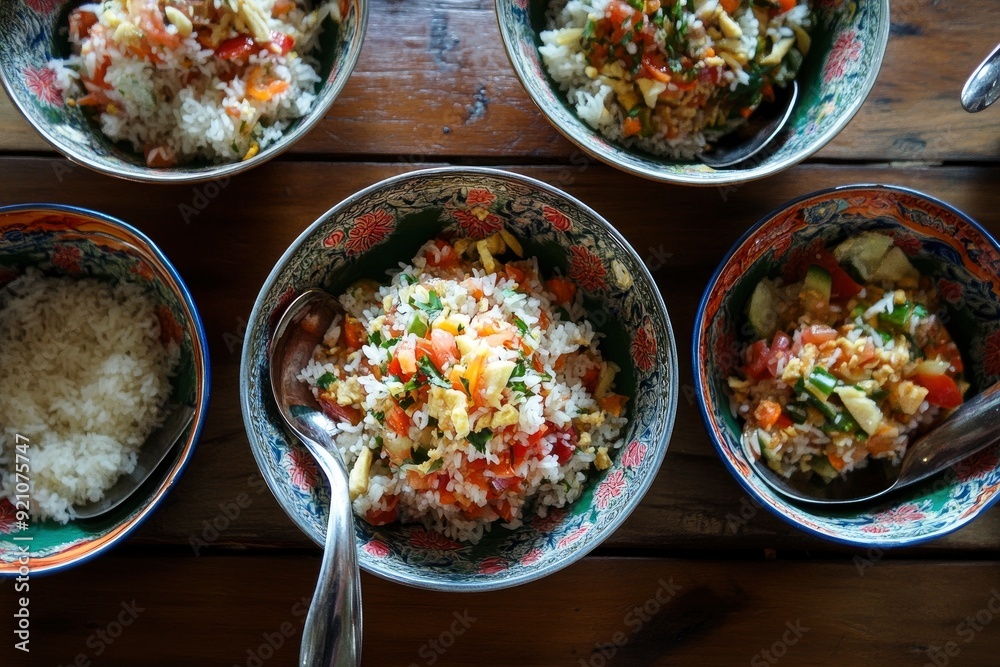 Sticky rice, papaya salad, Som Tam , som tum, thai food, isan food,Thai ...