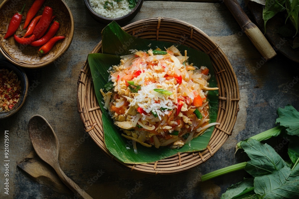 Sticky rice, papaya salad, Som Tam , som tum, thai food, isan food,Thai ...