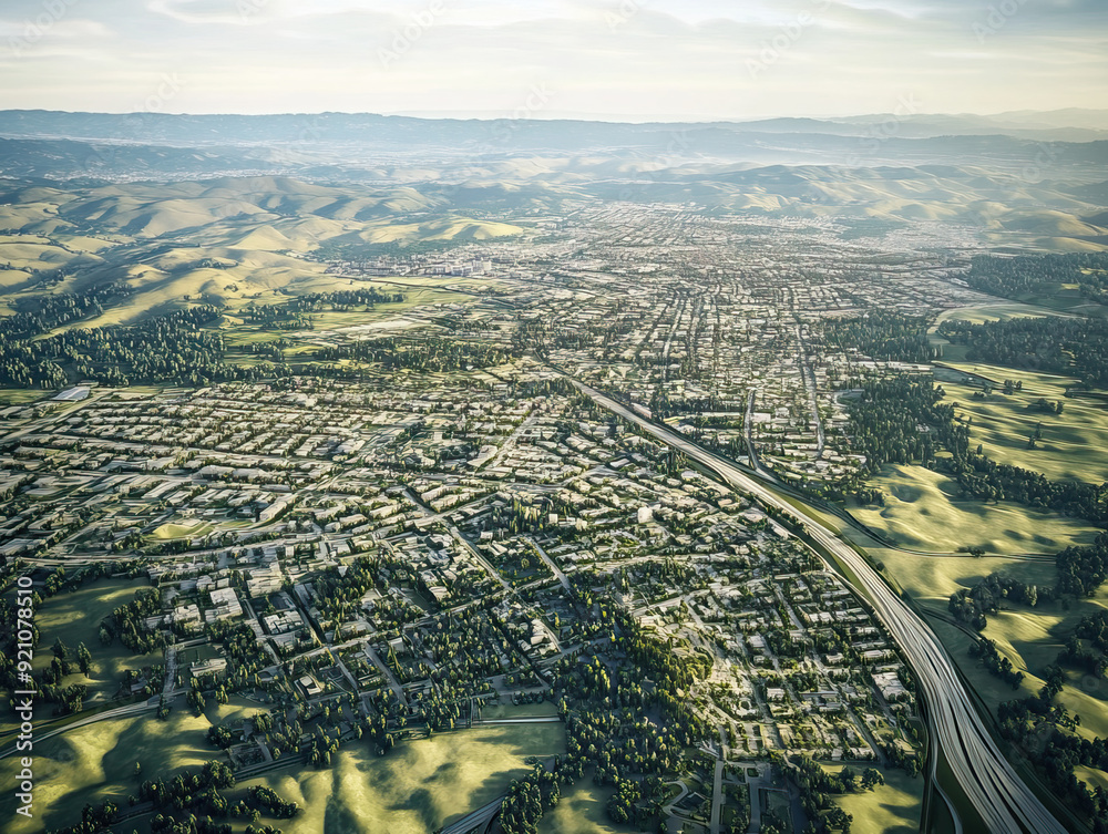 Technical aerial visual, 3D LiDAR GIS aerial map satellite scan model ...