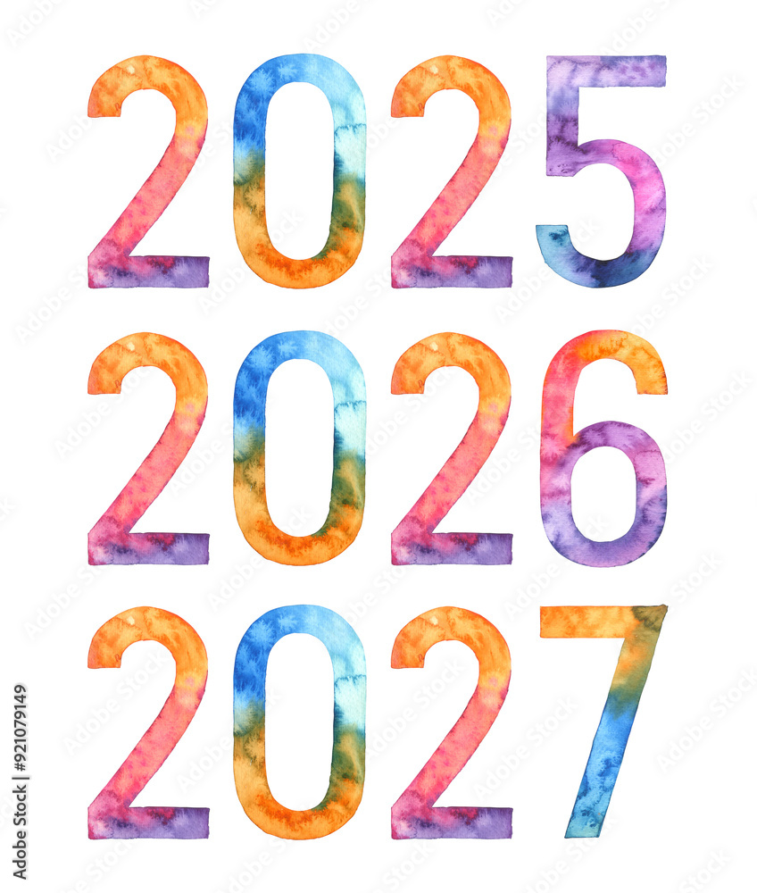 Watercolor hand drawn colorful lettering isolated background ...