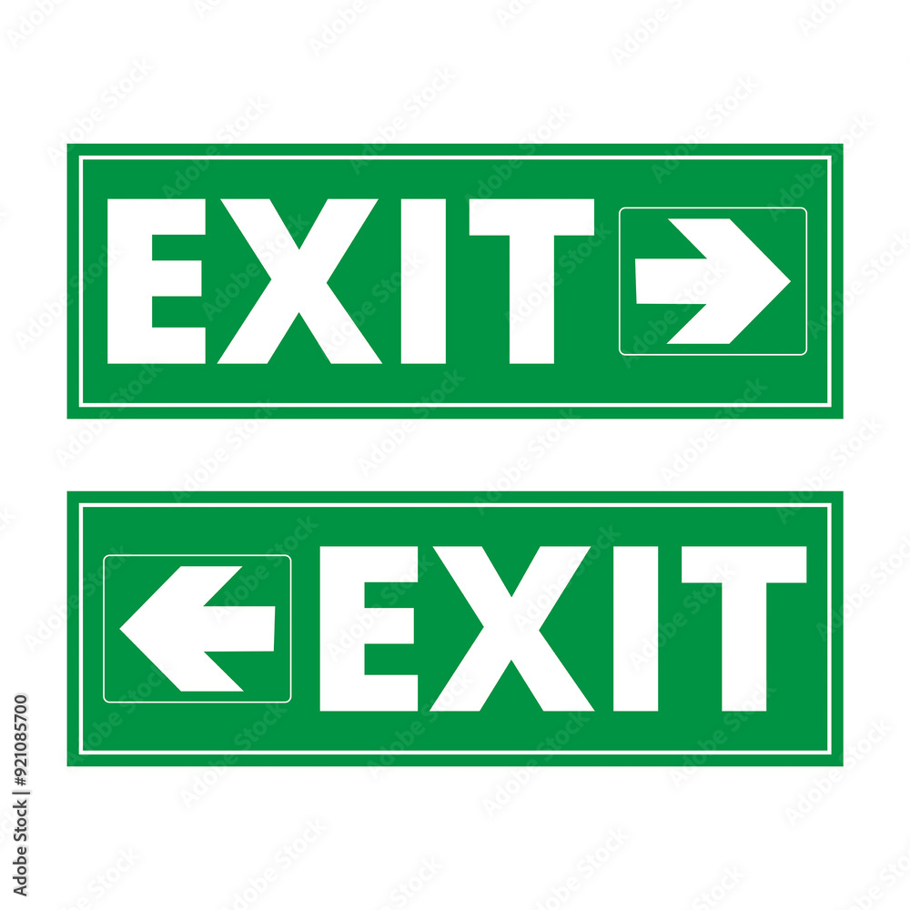Señal de salida de emergencia en color verde con letras blancas sobre ...