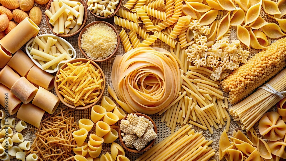 Italian pasta collection with a variety of shapes and sizes , Italian ...