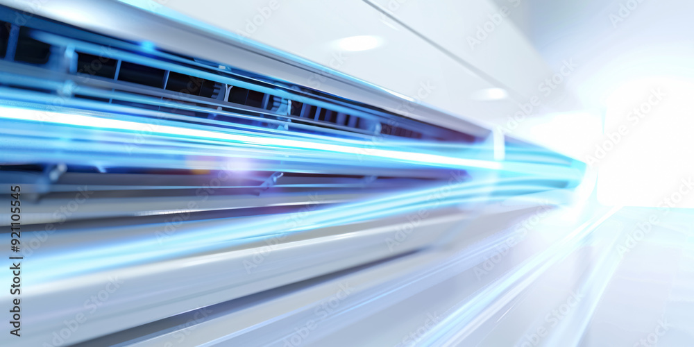 Cooling Power of High-Tech Air Conditioner. An illustration showcasing ...