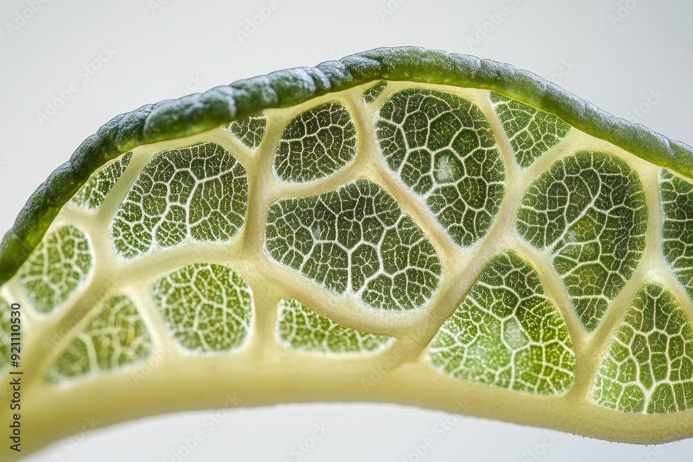 Cross-section of a leaf showing stomata, high resolution, detailed ...