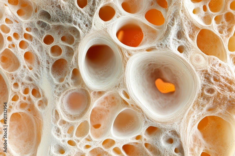 Cross-section of bone tissue showing osteons, high resolution, detailed ...